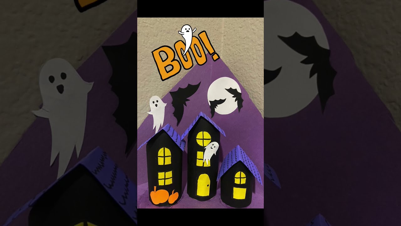 3D Haunted House using toilet paper rolls | DIY haunted house for ...