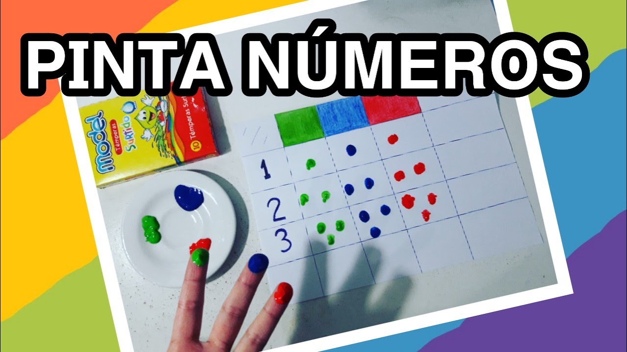 NÚMEROS Y COLORES - Pintamos con temperas y contamos 1, 2 y 3 ...