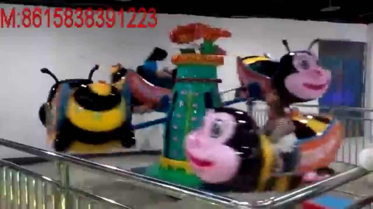 4 seats rotary bee rides for kids - YouTube