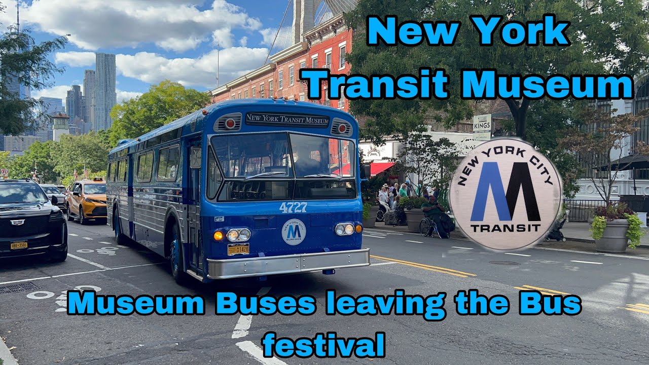 New York Transit Museum Buses leaving the bus festival - YouTube