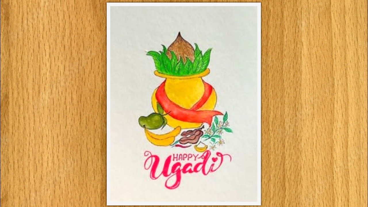 Ugadi Special Drawing|Simple &Easy Ugadi Drawing|Ugadi Drawing with ...