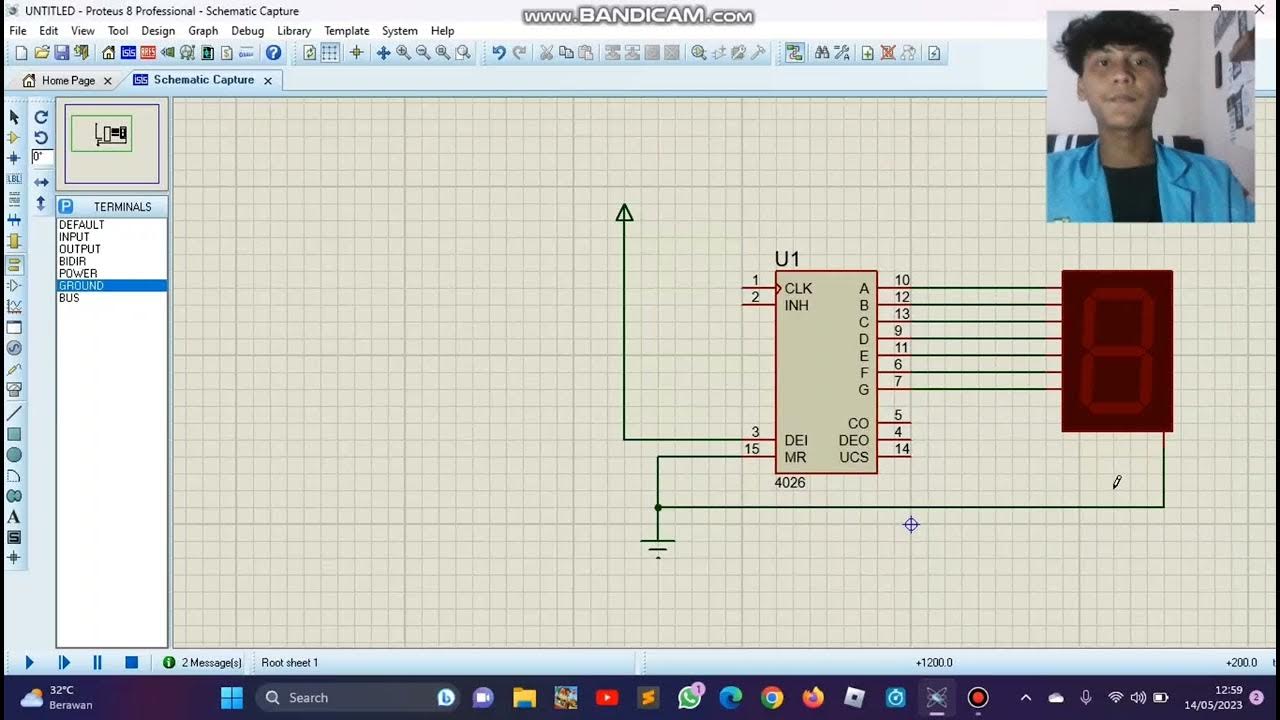 TUTORIAL MERANGKAI COUNTER UP 7 SEGMENT MENGGUNAKAN PROTEUS 8 - YouTube