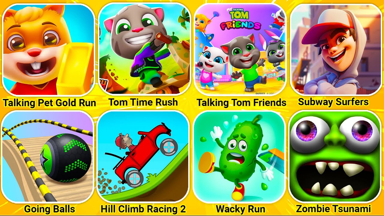 Talking pet Gold Run, Talking Tom time Rush, Talking Tom friends, going ...