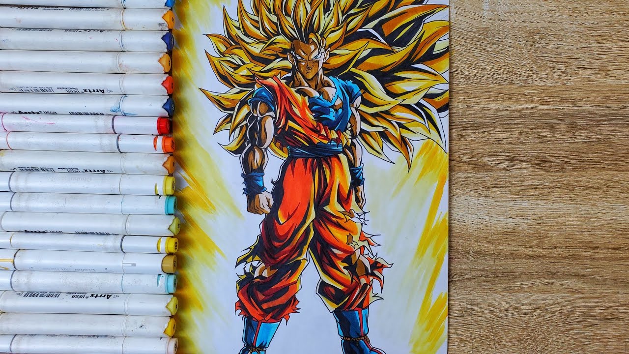 Drawing Goku Super Saiyan 3🔥 [ Full Body ] - YouTube