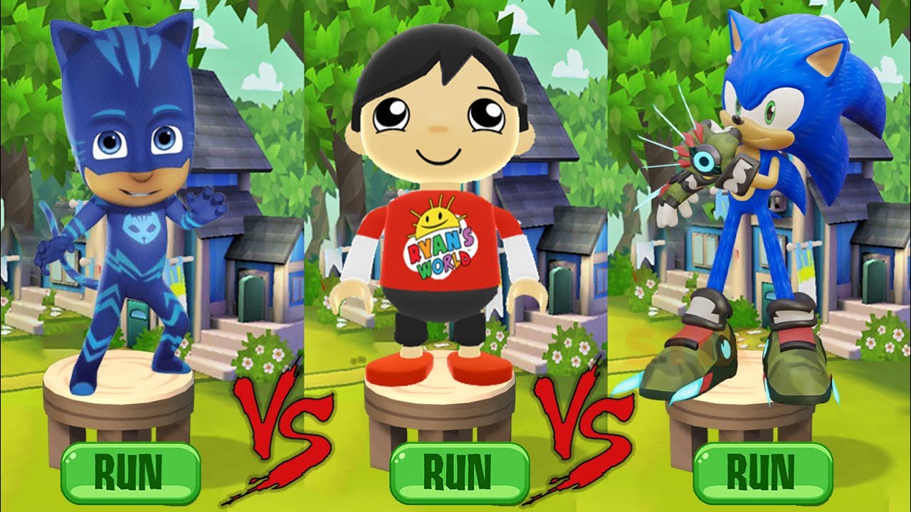 Tag with Ryan vs Pj Masks Catboy vs Sonic Dash Boscage Maze Sonic New ...
