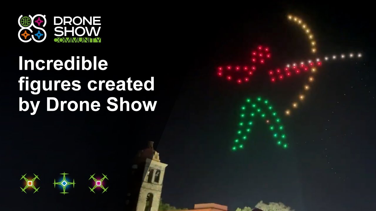 Incredible figures created by light drones in the sky - YouTube