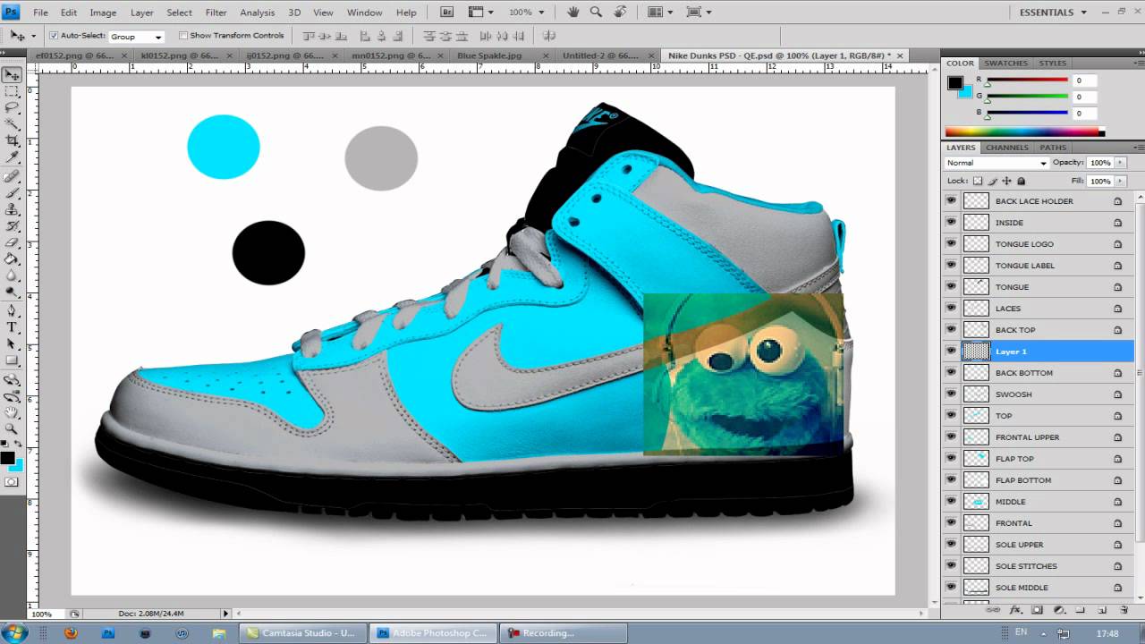Speed Art // Cookie Monster Nike Dunks - YouTube