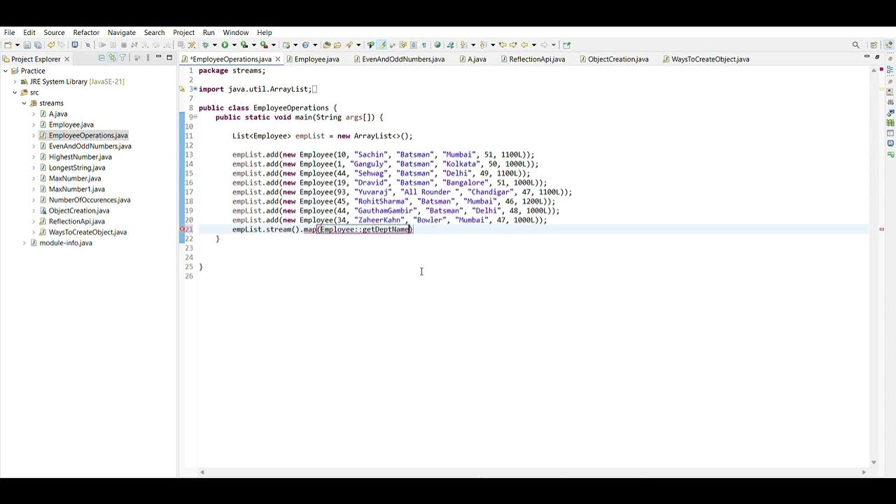 Java 8 program to find out all the department name from an organization | Java 8 Stream API ...