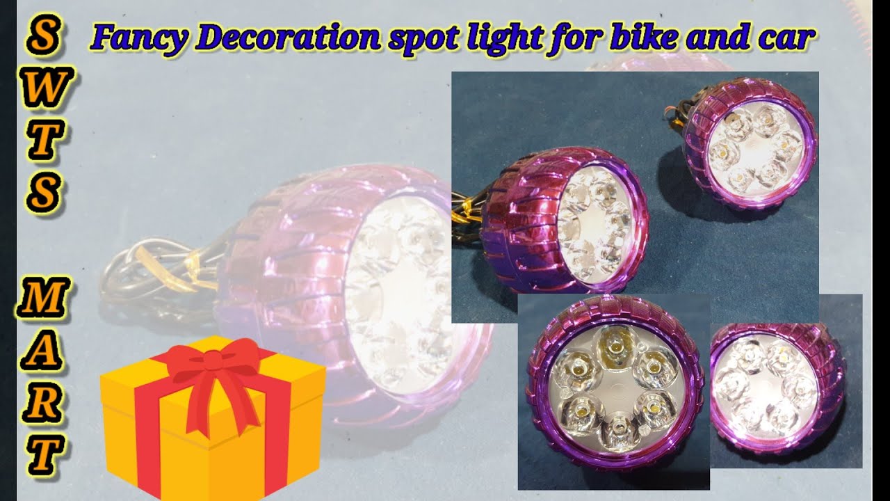 Fancy Decoration spot light without ring for bike and car - YouTube