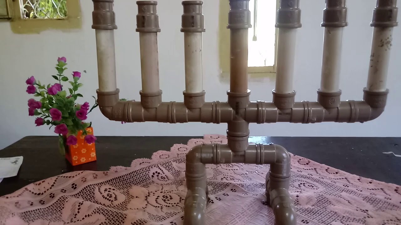 Candelabro bíblico feito com pvc soldável. Parte 1 - YouTube
