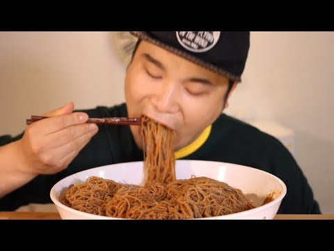 ASMR Mukbang (eating broadcasting) with Very hot Songju spicy cold noodles~!!