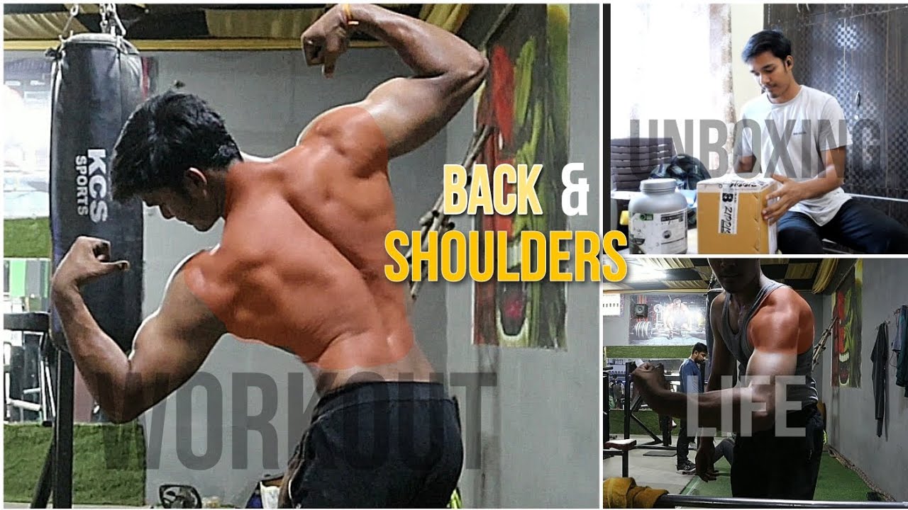 Training Back & Shoulders || Unboxing suppliment || A day in my life ...