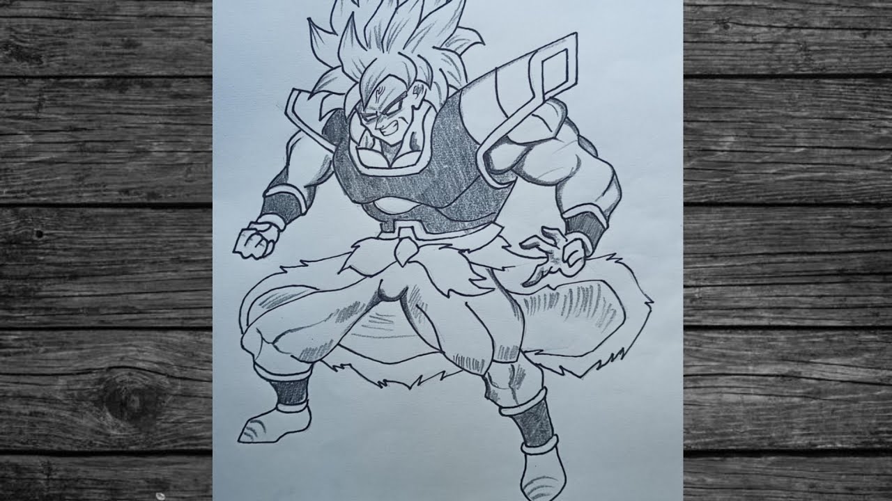 How to draw Broly with pencil shading - YouTube