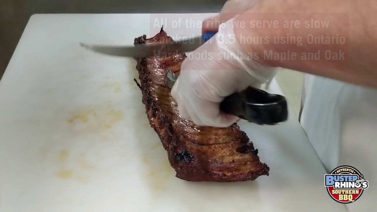 Buster Rhino's Back Ribs fresh from our southern pride smoker - YouTube