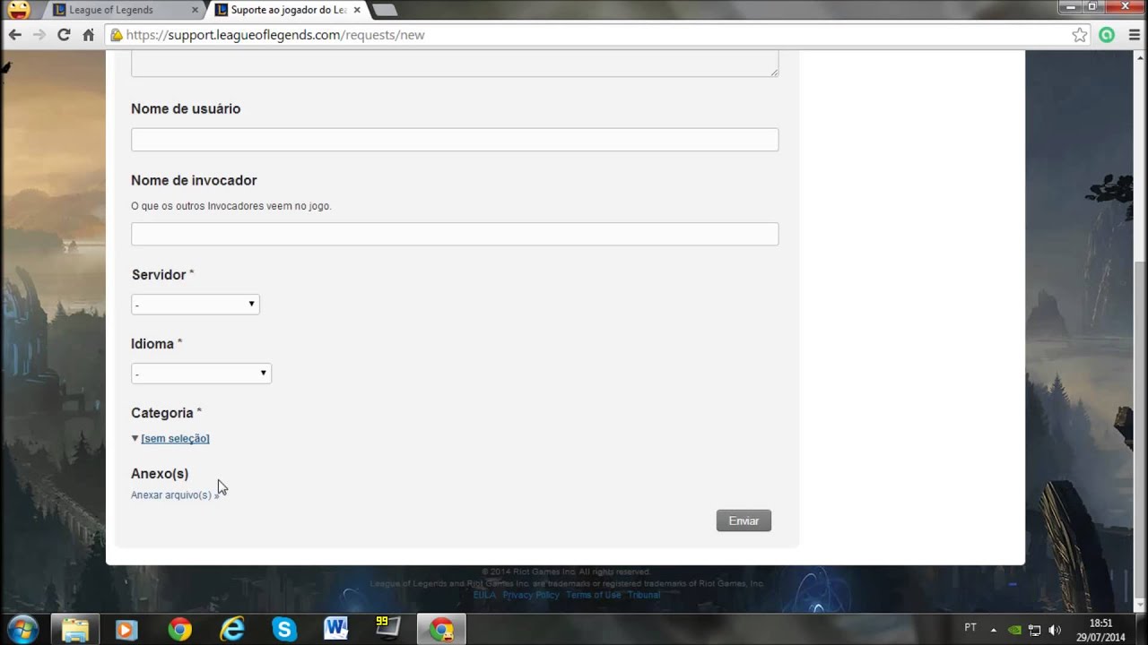Como enviar uma mensagem para a Riot!!! - YouTube
