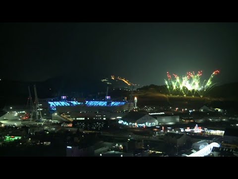 People follow Winter Olympics closing ceremony with fireworks