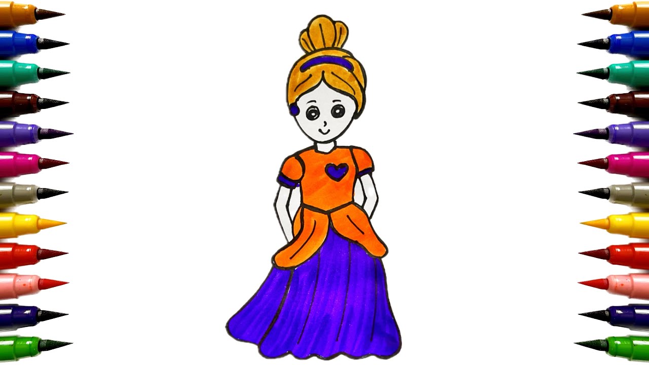 How To Draw a Beautiful Princess | Princess Cartoon Drawing Easy | Easy ...