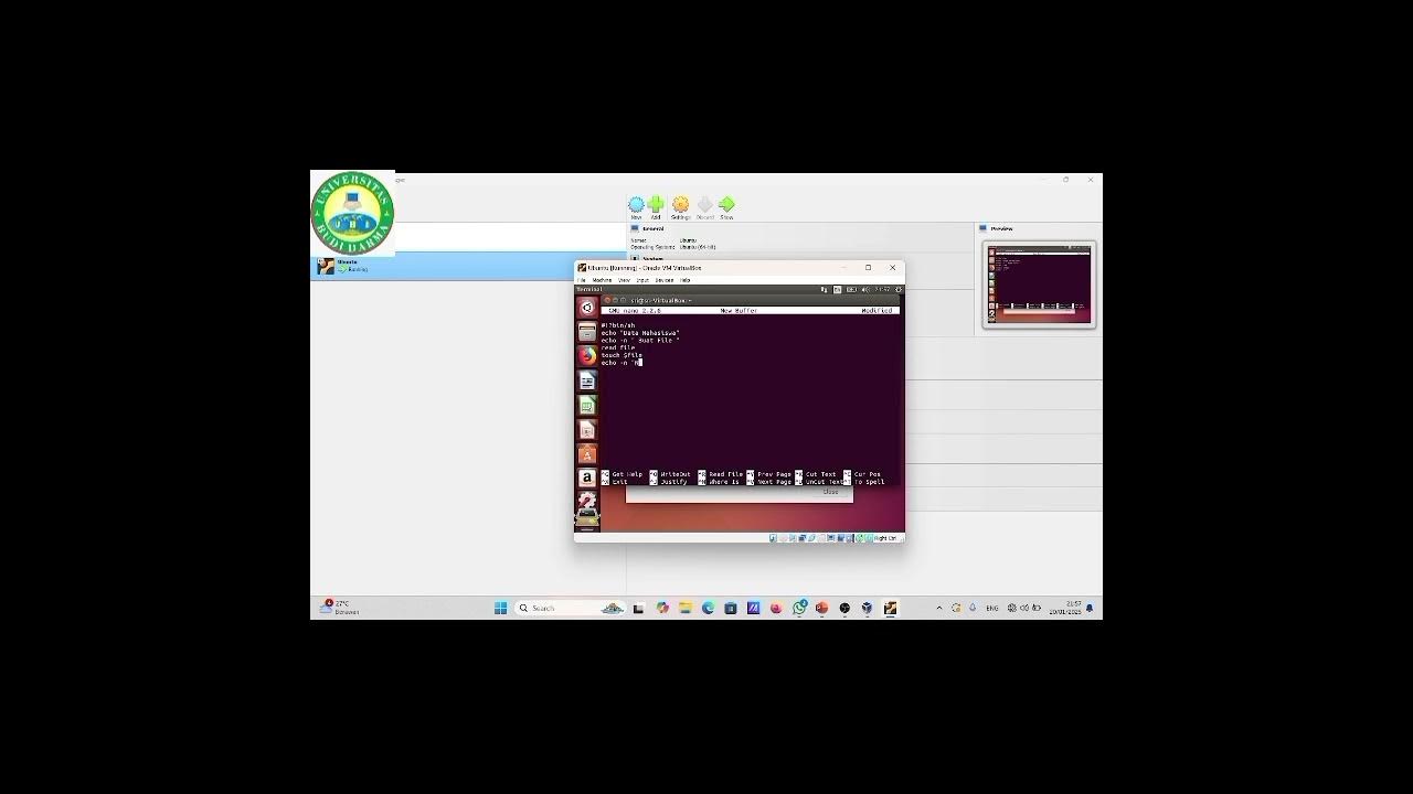 tutorial cara membuat biodata menggunakan Linux Ubuntu UAS sistem ...