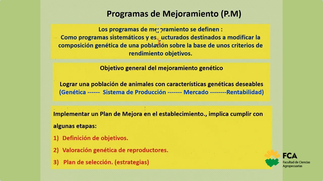 Teórico Nº7: Programas de mejora genética. Concepto. Generalidades ...
