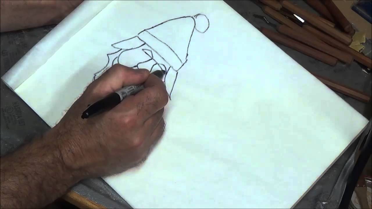 How to draw your own pattern to wood carve - YouTube