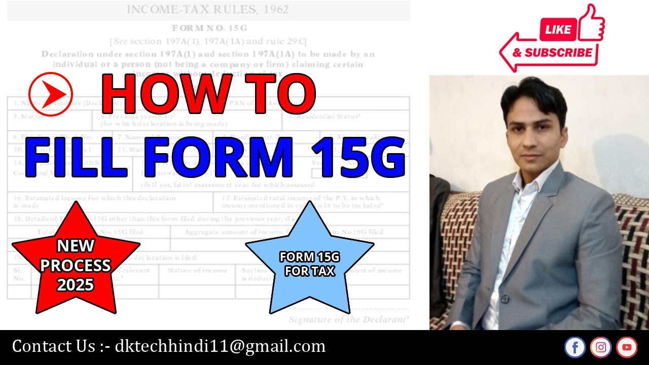 Form 15G Kaise Bhare | How to fill form 15g 2025 | Form 15g for ...