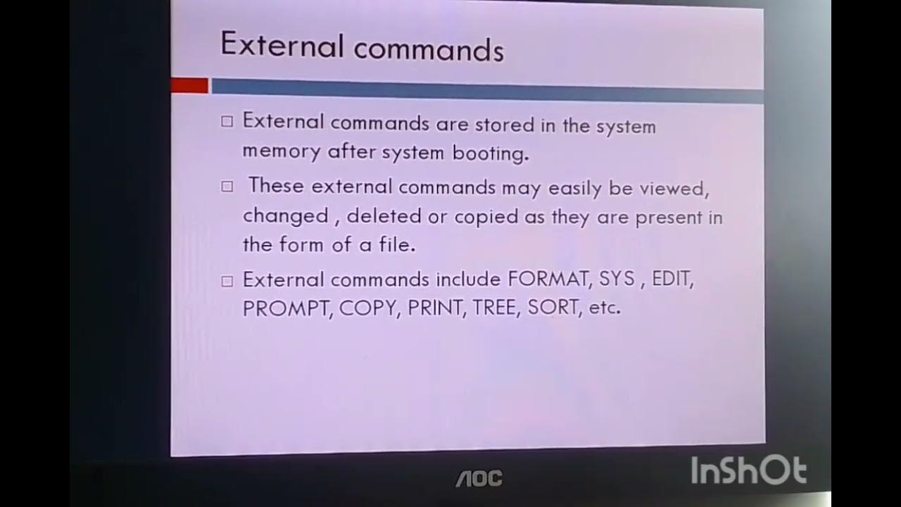 MS.Dos internal and external commands - YouTube