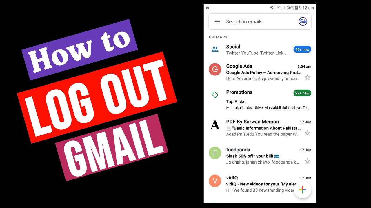 How to Log Out Gmail Account | How to logout gmail account - YouTube