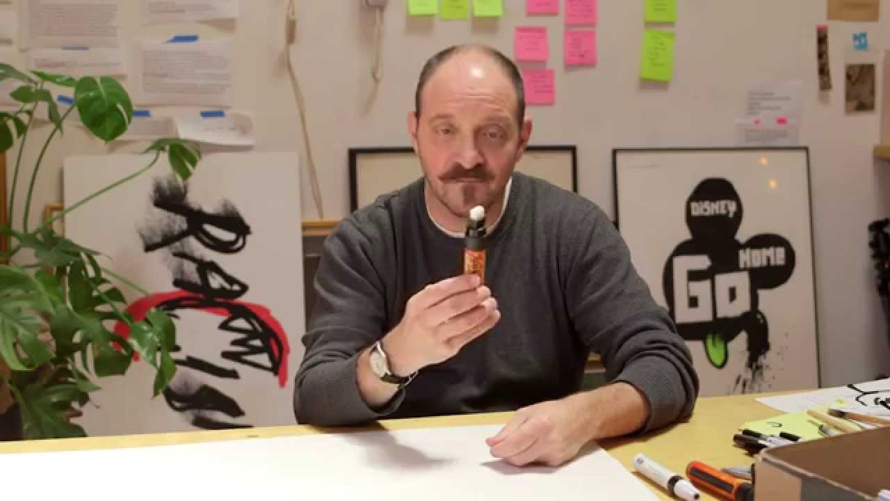 James Victore Demonstrates How to Use Paint Pens and Sumi Brushes - YouTube