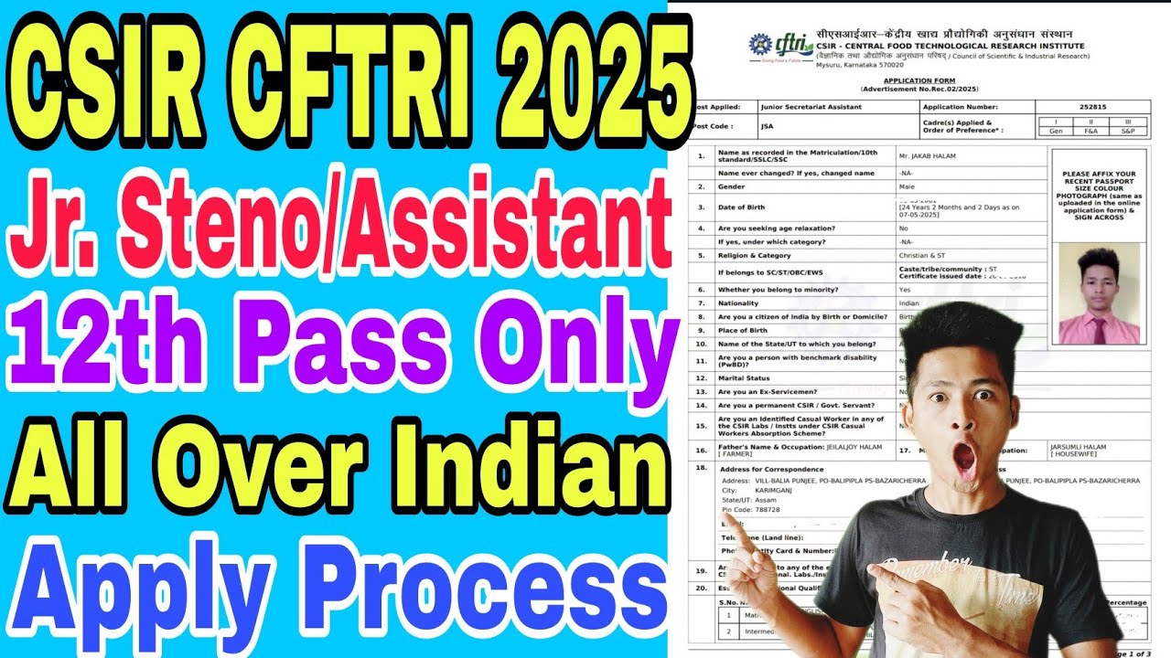 CSIR CFTRI Online apply Process 2025, How to Fill up Form, Online apply ...