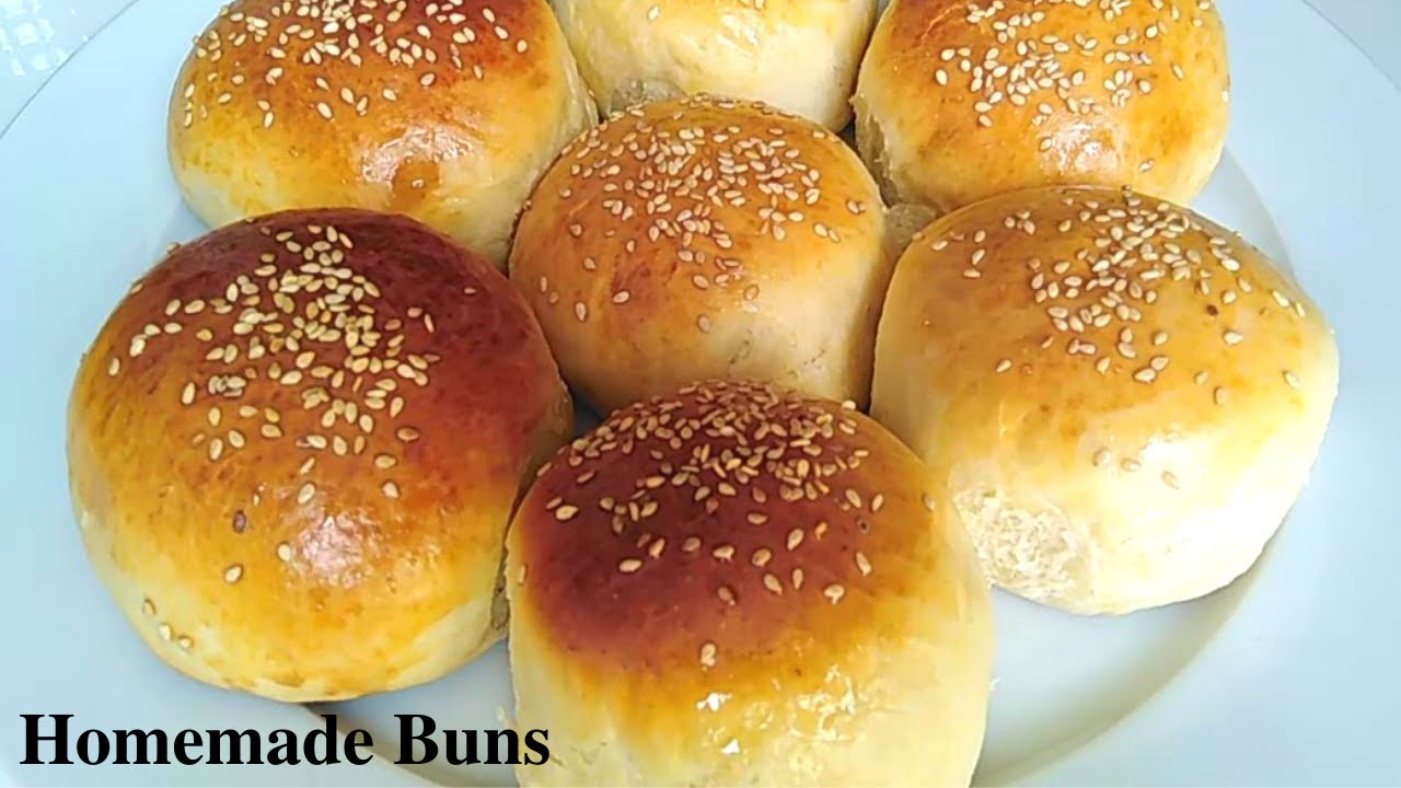 Homemade Bakery Buns | Soft and Fluffy Buns Recipe | Burger Bun Recipe ...