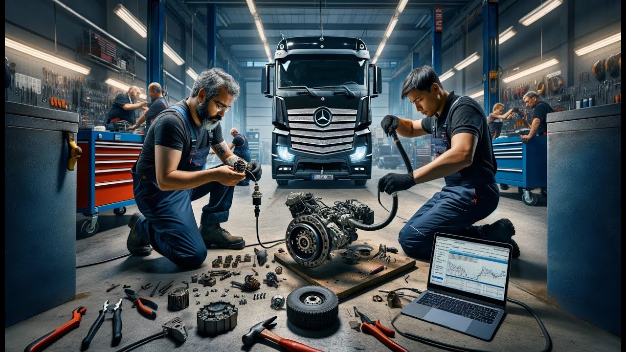 Mercedes-Benz Actros Steering Angle Sensor Replacement: Trailing Axle ...