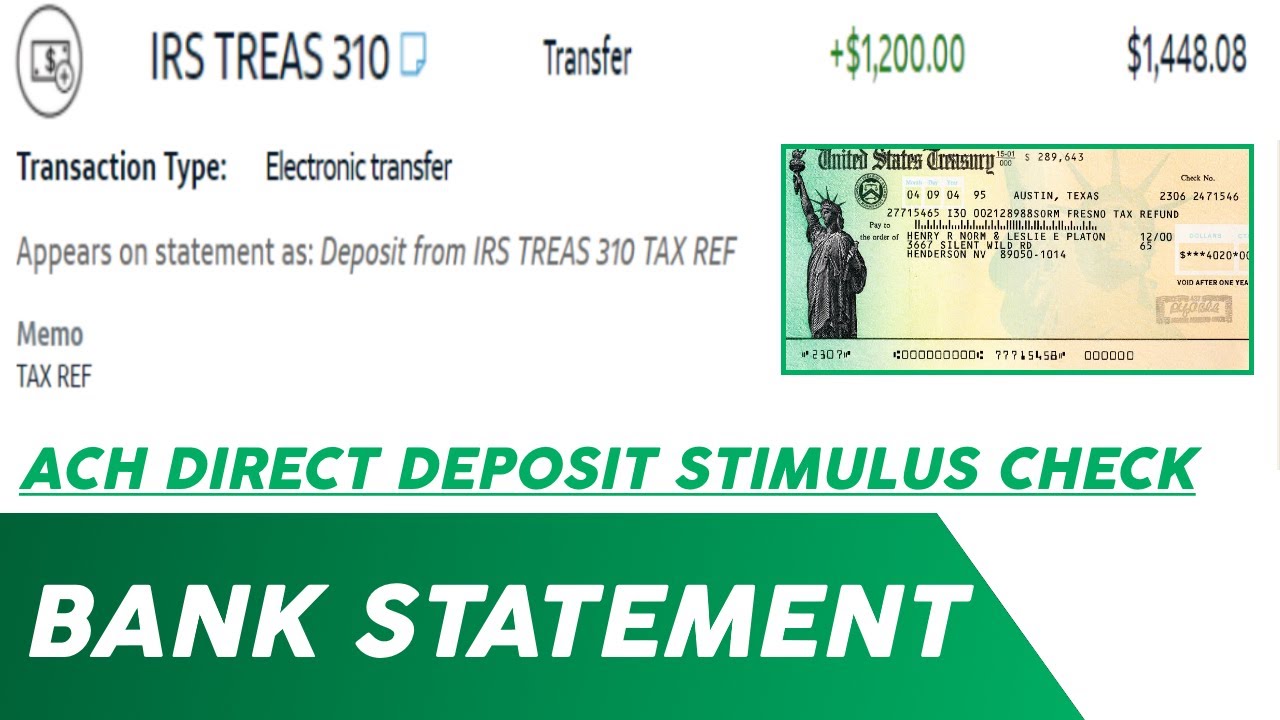 This is how the stimulus check looks like in your bank statement ...