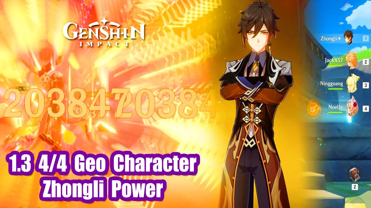 Genshin Impact - 1.3 4 Geo Character Gameplay - Zhongli Talent Lv 9 ...