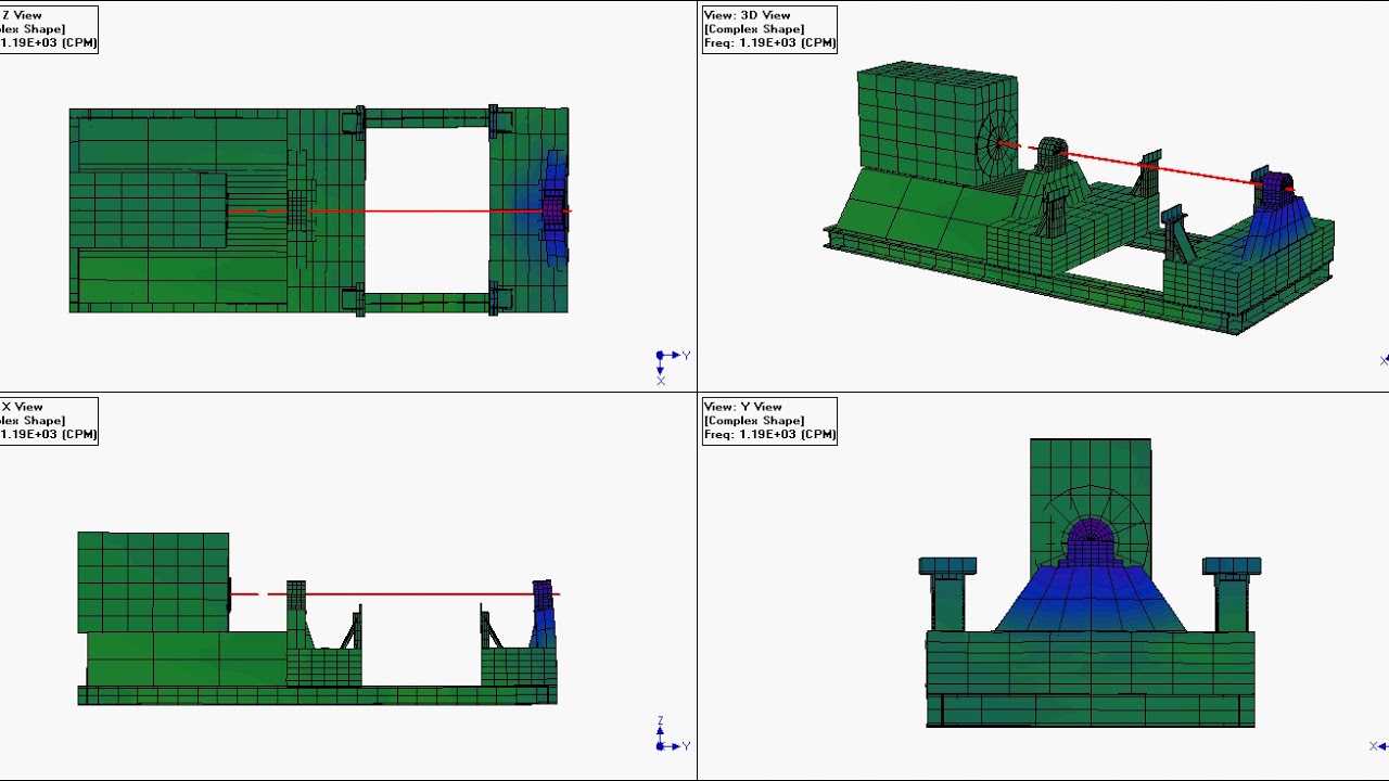 ODS - Operating Deflection Shape de Ventilador 4 Vistas a 1190CPM - YouTube