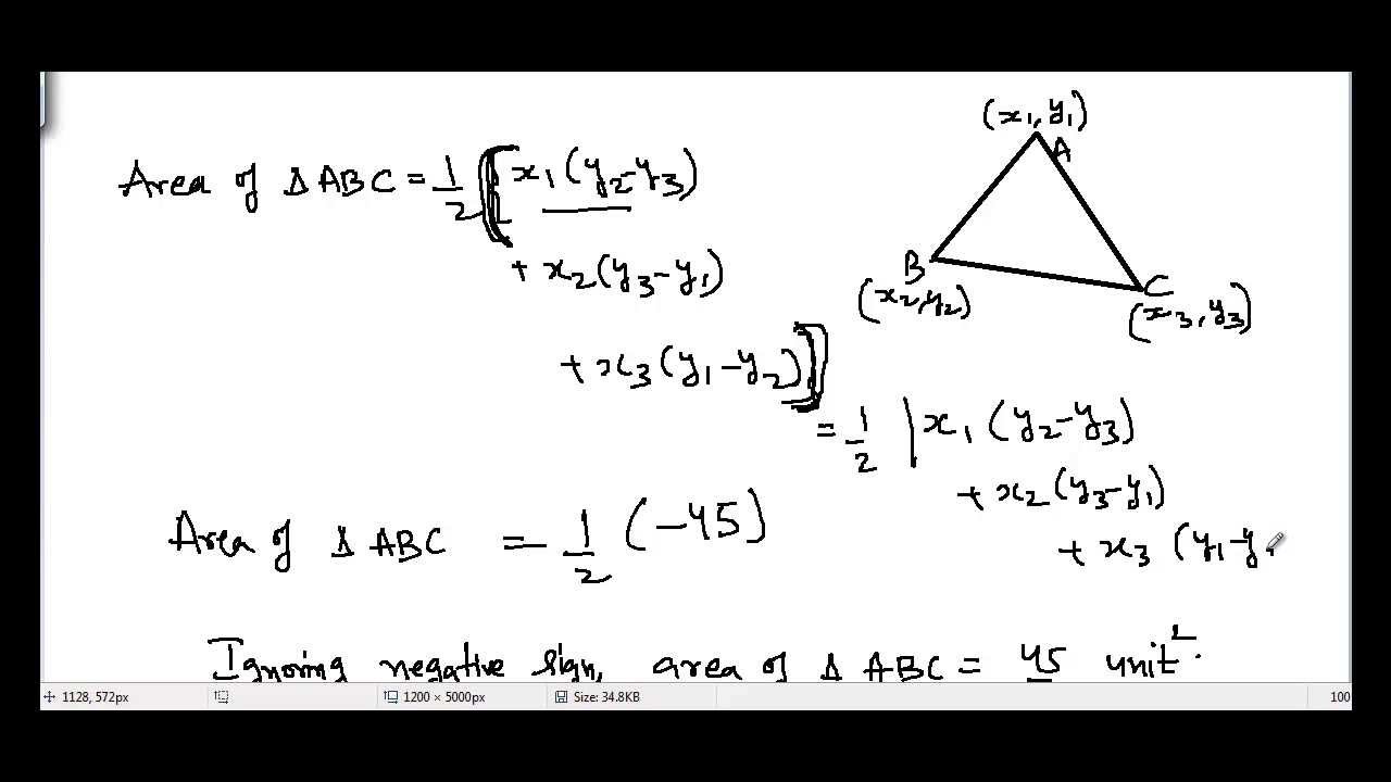How To Find Area Of Triangle If Vertices Of Triangle Are Given To Us