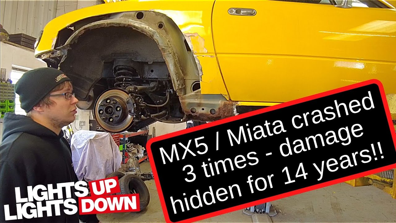 Crashed MX5 / Miata - we uncover historic damage. - YouTube