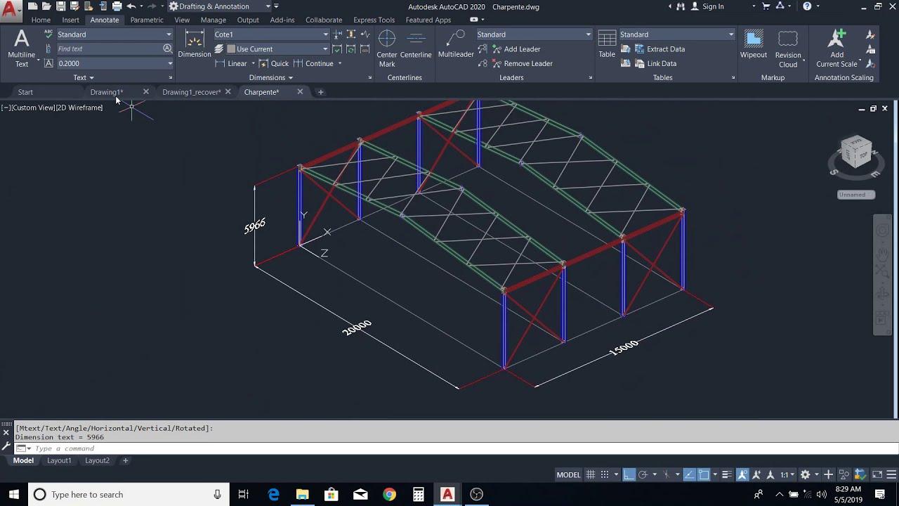 Cotation en AutoCAD 3d - YouTube