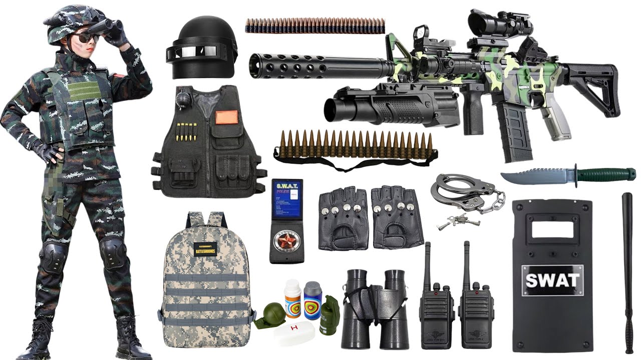 Special forces police weapon toy set, blind box AK47 gun, M416, gas ...