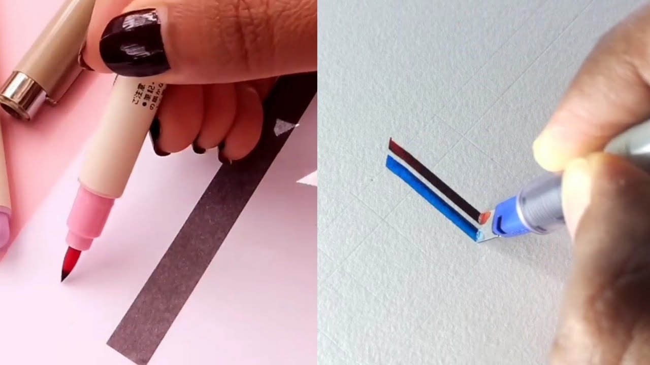 Incredibly relaxing calligraphy and lettering with pen and felt-tip pen ...