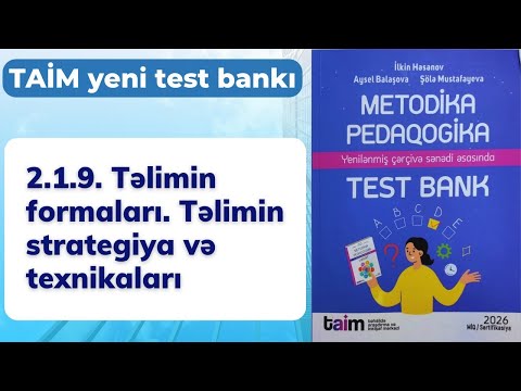 2.1.9. Təlimin formaları. Təlimin strategiya və texnikaları | Kurikulum | Nəsirli Sənan