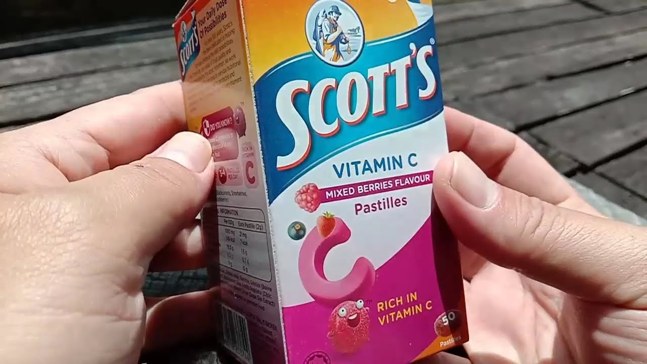 Scott's Vitamin C Mixed Berries Flavour Pastilles - YouTube