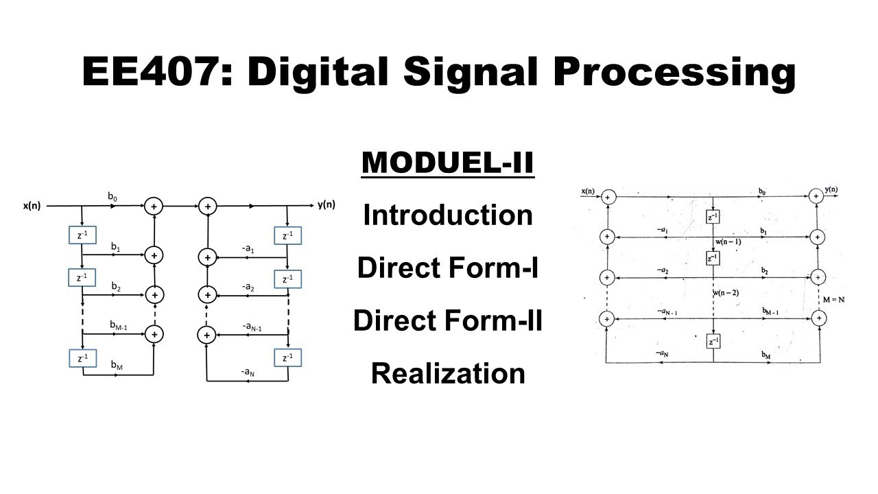 Direct Form I And Ii Realization Of Iir Systems Youtube