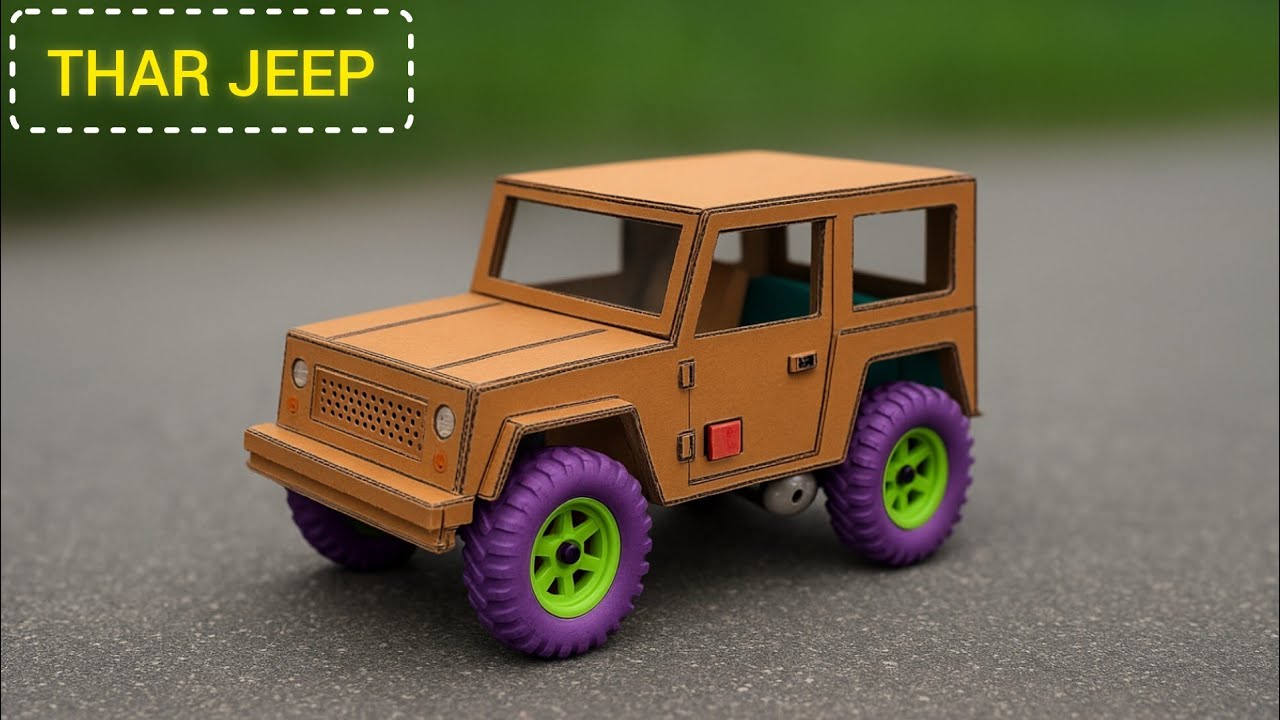 How to make rc car jeep from cardboard | diy rc car jeep with cardboard ...