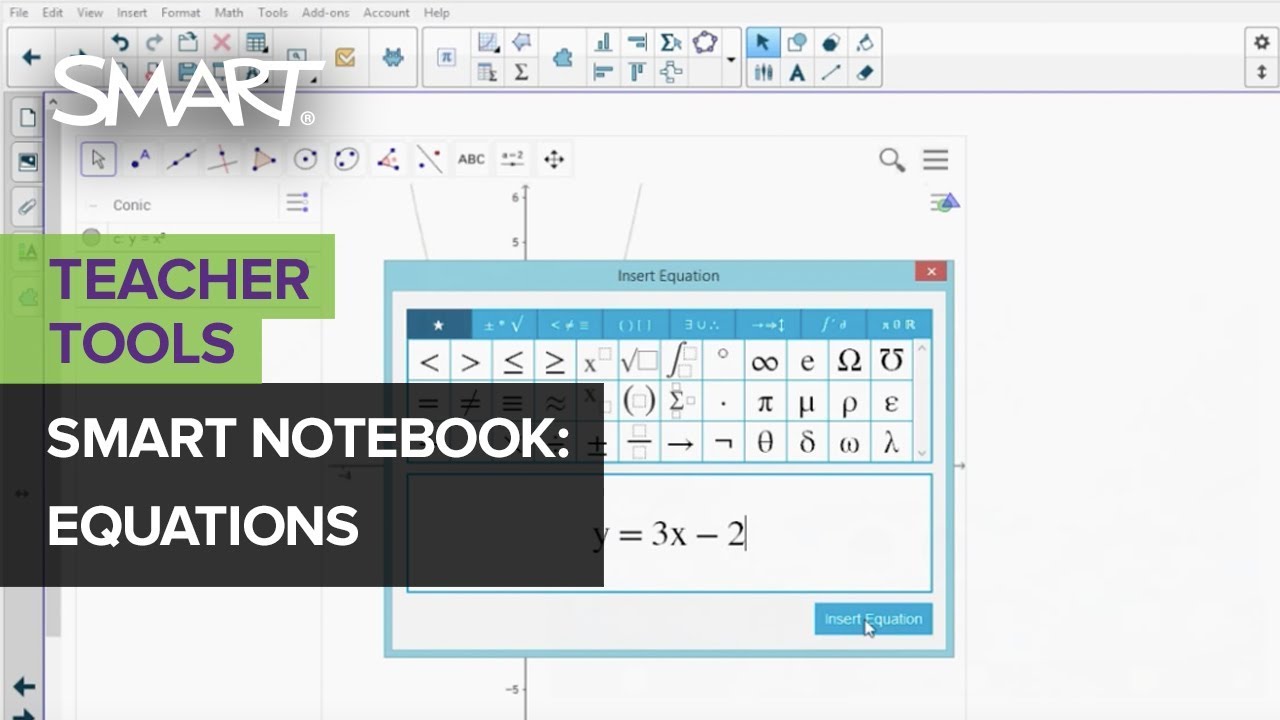 How to Insert an Equation to Notebook and GeoGebra (2016) - YouTube