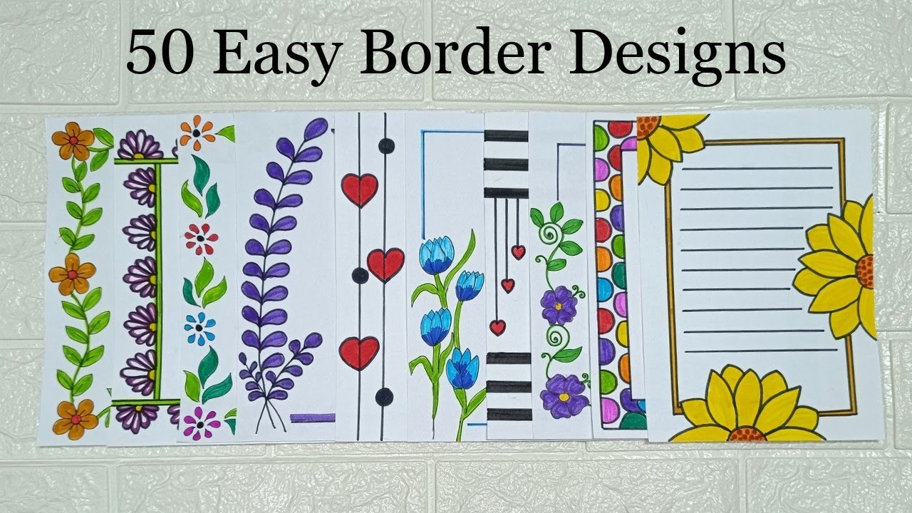 Top 50 Border design for project, a4 paper border design, Easy border ...