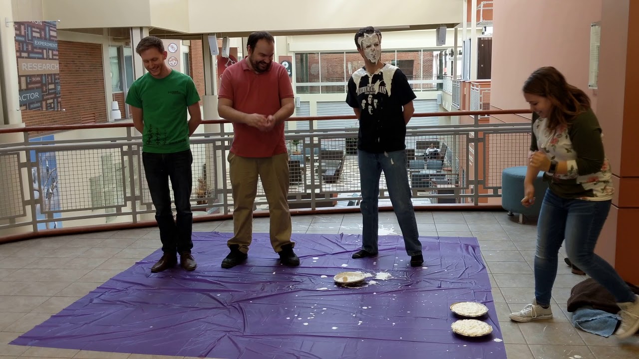 Pi Day Pies in Face (another angle) - YouTube