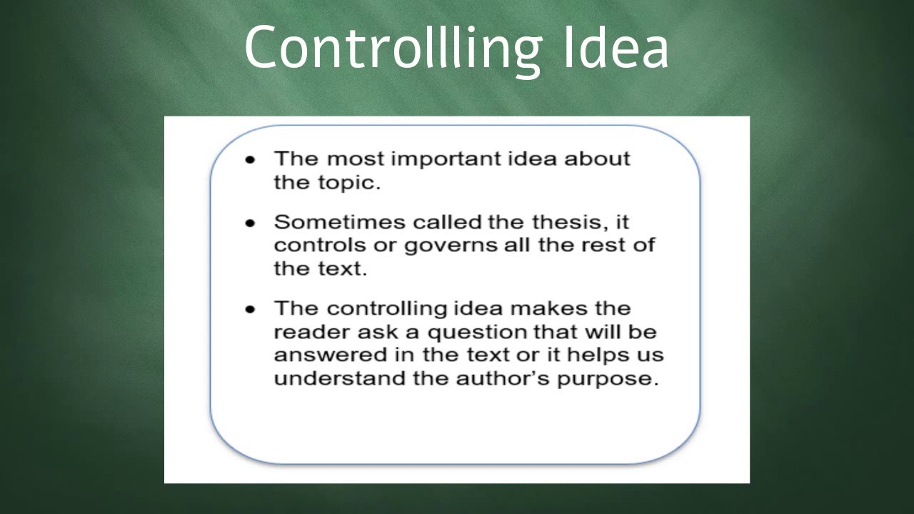 Controlling Idea - YouTube