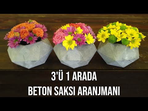 3'ü 1 Arada - Beton Saksı Aranjmanı // Concrete Flower Pot Arrangement | Coşkun Sakarya