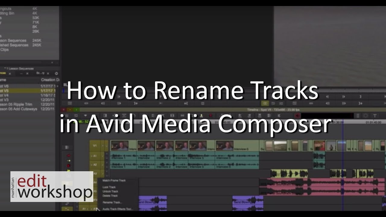 How to Rename Tracks in Avid Media Composer - YouTube