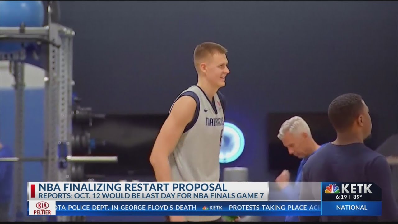 NBA presents players with plan for season restart by end of July - YouTube